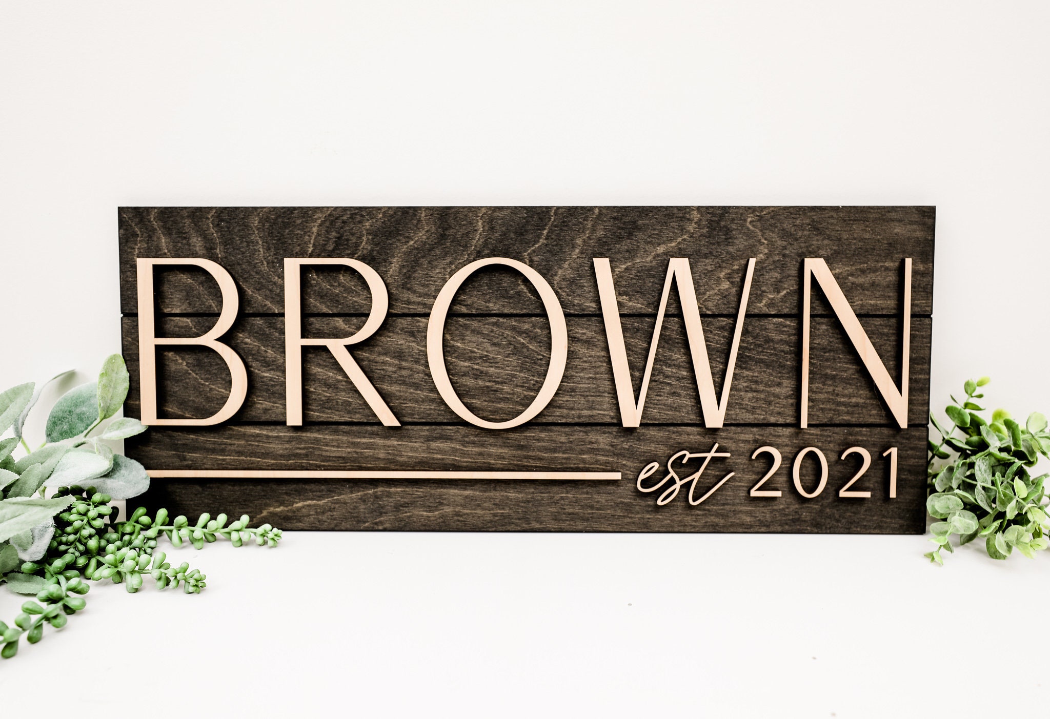 3D Family Last Name Sign Custom Last Name Sign Established - Etsy
