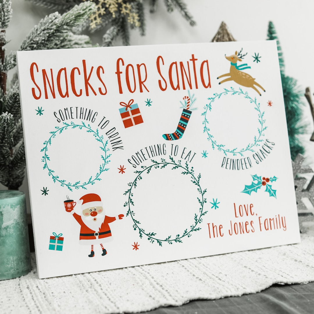Personalized Santa Tray, Christmas Eve Tray, Cookies and Milk for Santa ...
