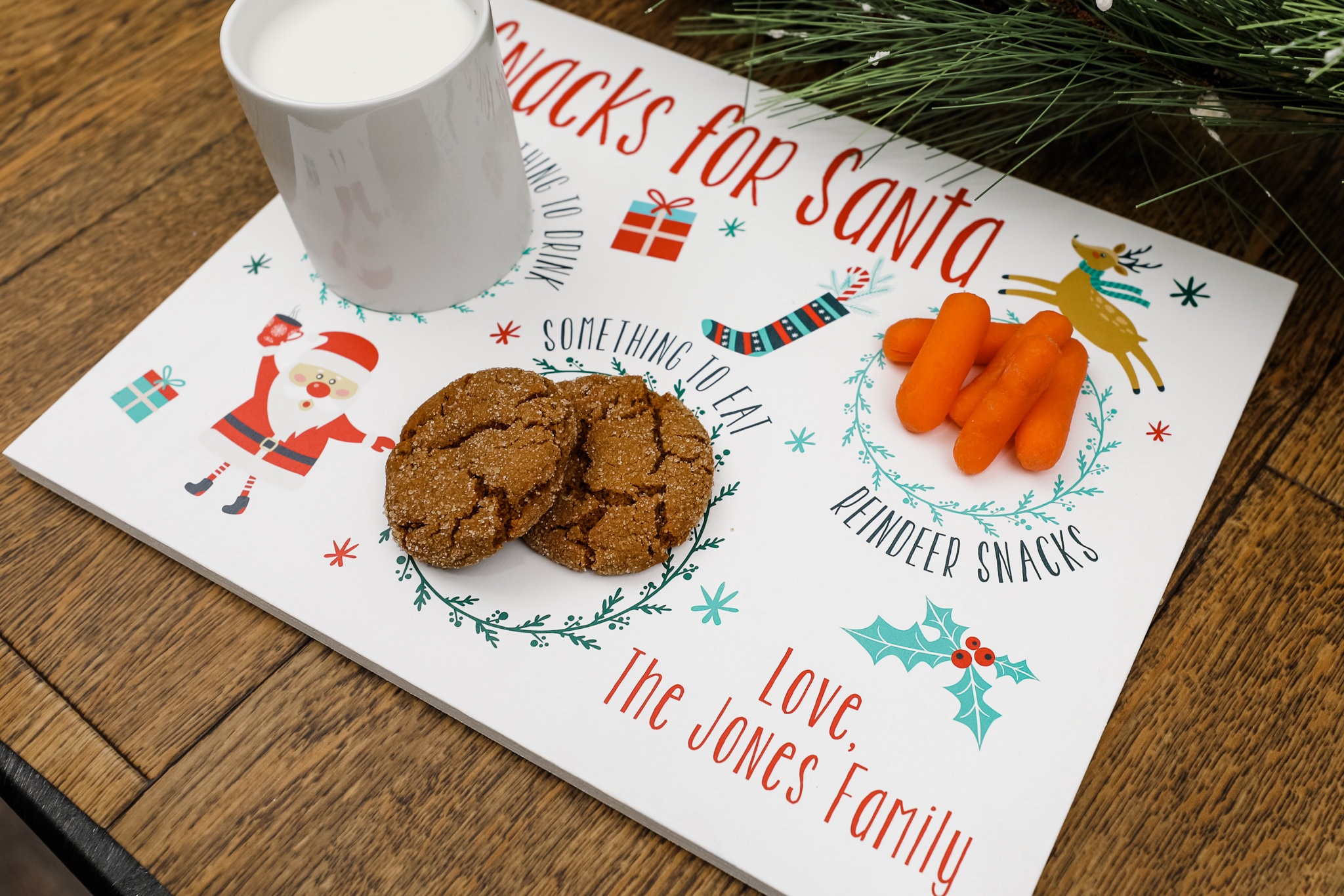 Personalized Santa Tray Christmas Eve Tray Cookies and Milk - Etsy