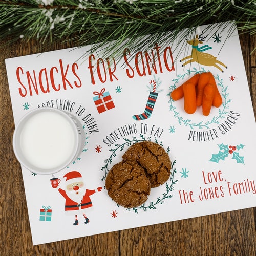 Custom Santa Cookie Plate Christmas Eve Cookie Tray Santa - Etsy