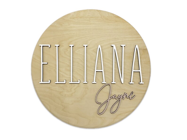 Round Nursery Name Sign | Custom Name Sign | Baby Shower Gift | Round ...