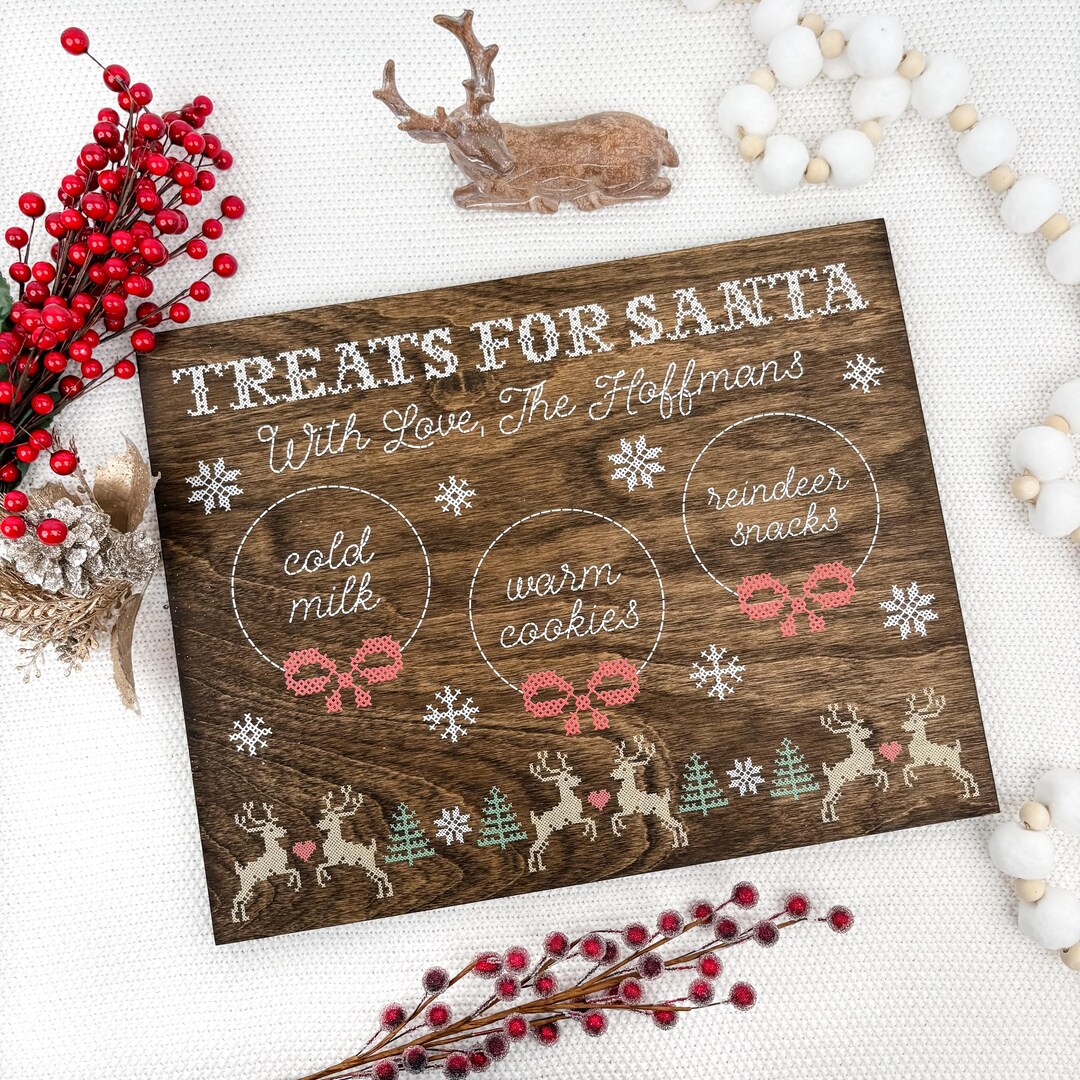 Custom Christmas Eve Santa Cookie Tray, Milk and Cookies Board, Kids ...