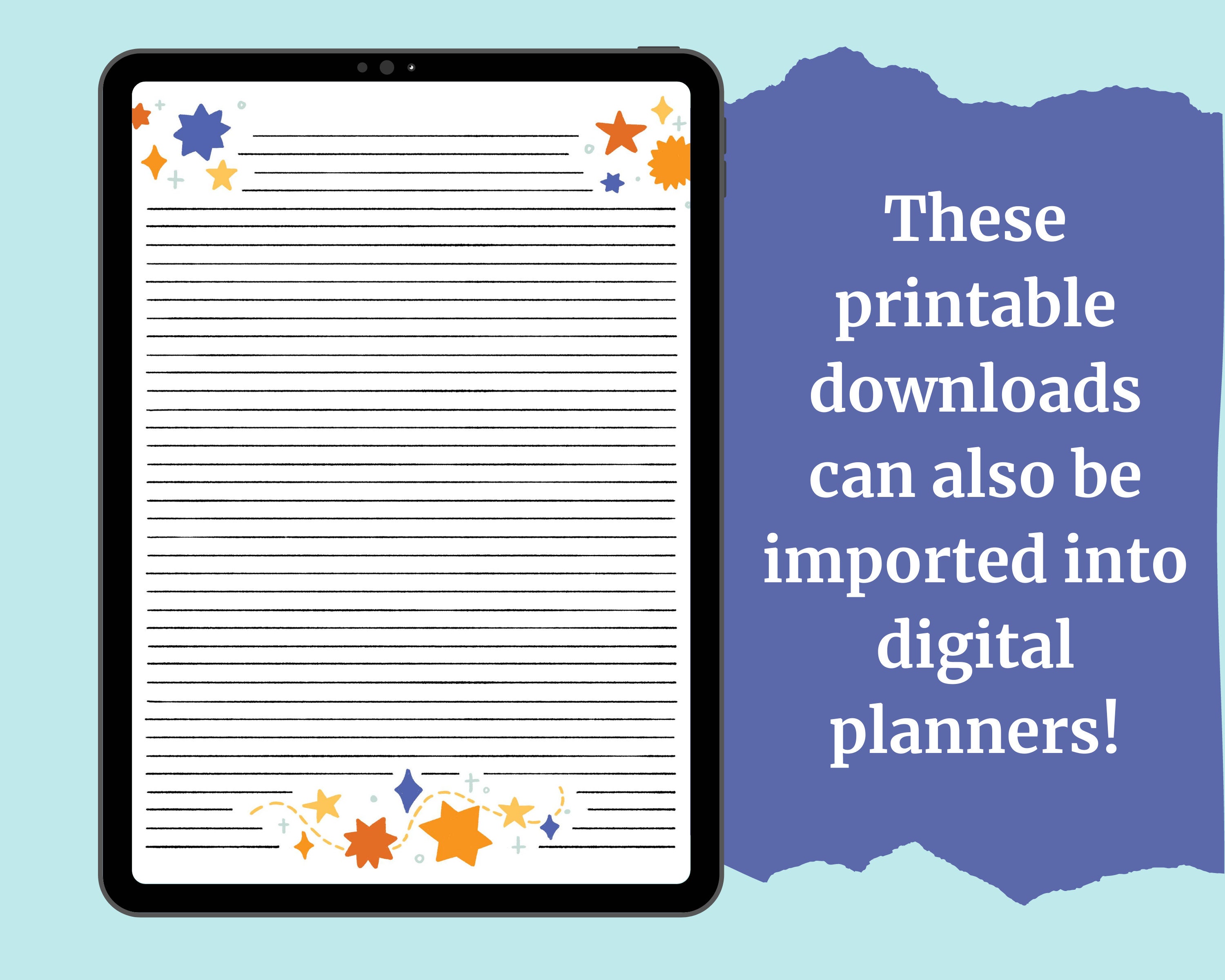 Aesthetic Lined Note Paper Printable Planner Bullet Journal | Etsy