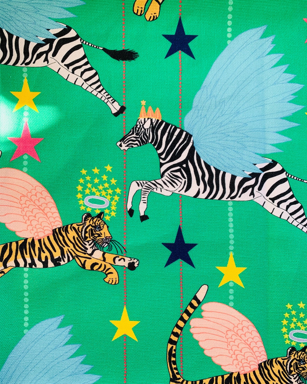 Tea Towel, Flying Zebra and Flying Tiger - Etsy