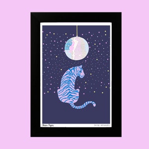 Disco Tiger, A4, Giclee Print - Etsy