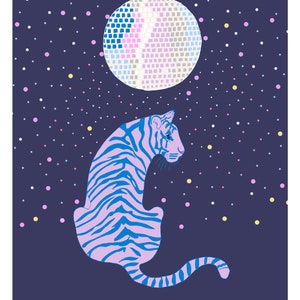 Disco Tiger, A4, Giclee Print - Etsy