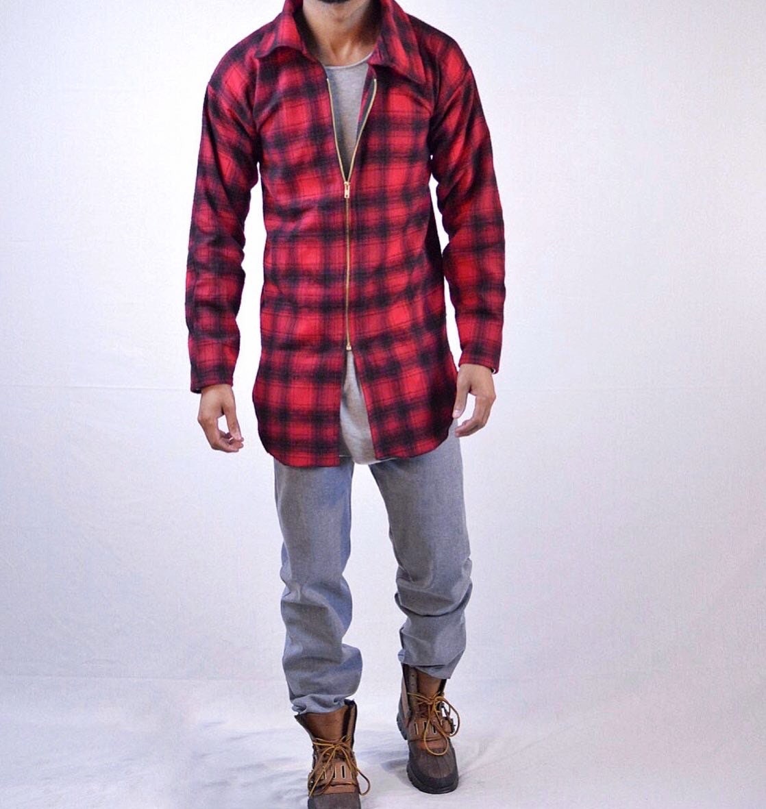 Traditional Long Sleeve Red Plaid Lumberjack Sweater/jacket - Etsy