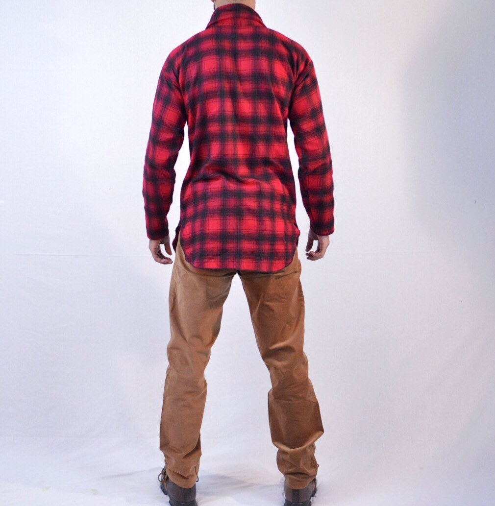 Traditional Long Sleeve Red Plaid Lumberjack Sweater/jacket - Etsy