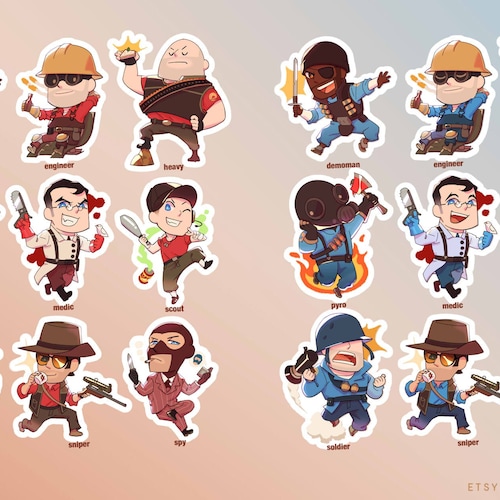 TF2 Red/blu Holographic Stickers - Etsy