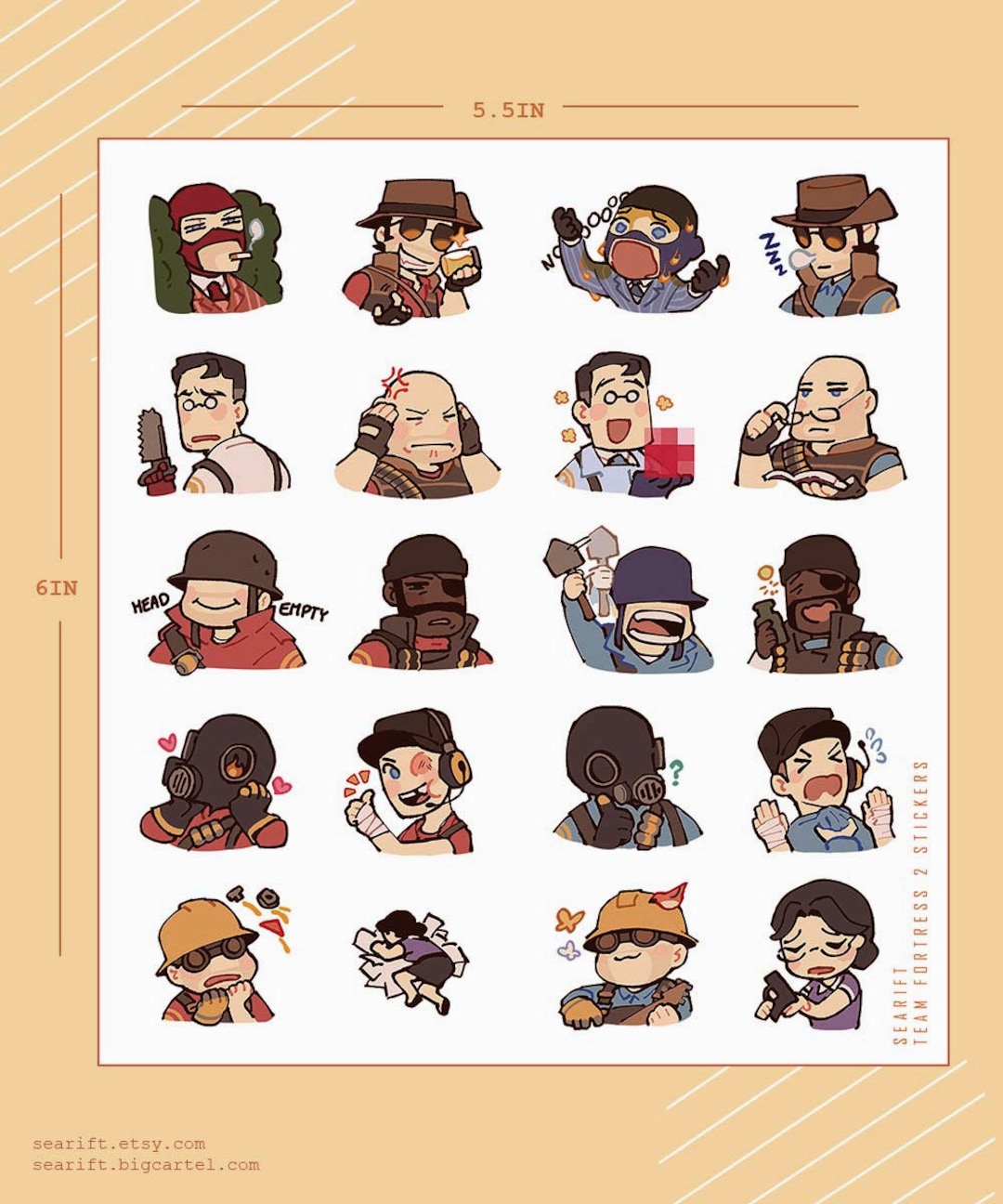 TF2 / Clear Sticker Sheet - Etsy