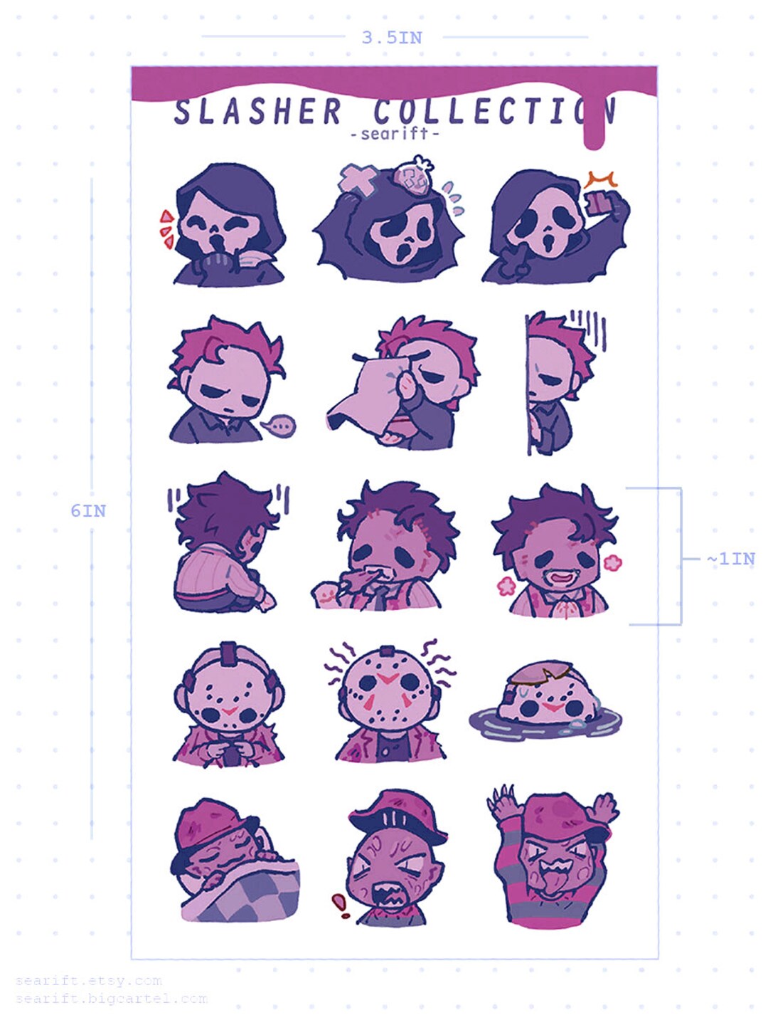 Slasher / Clear Sticker Sheet - Etsy