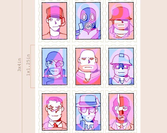 TF2 Stamps / Mini Sticker Sheet - Etsy