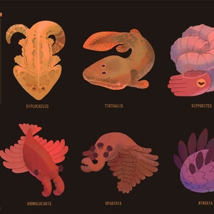 Prehistoric Creatures / Wood Pins - Etsy