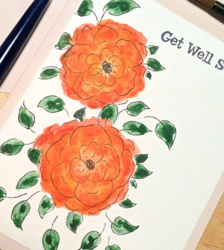 Get Well Soon Card, Hand Painted Greeting Card, Watercolor Card ...