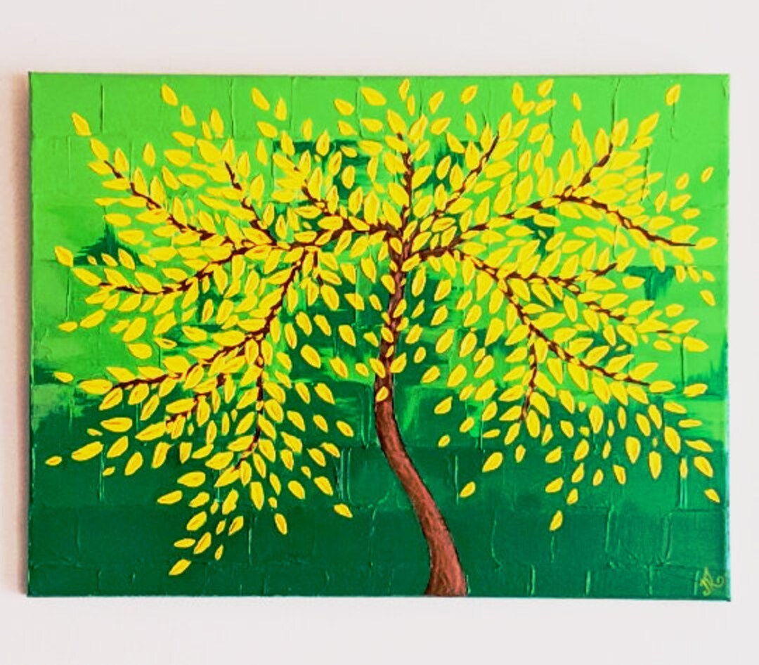 Large Wall Art, Abstract Tree Painting on Canvas, Modern Art, Tree ...
