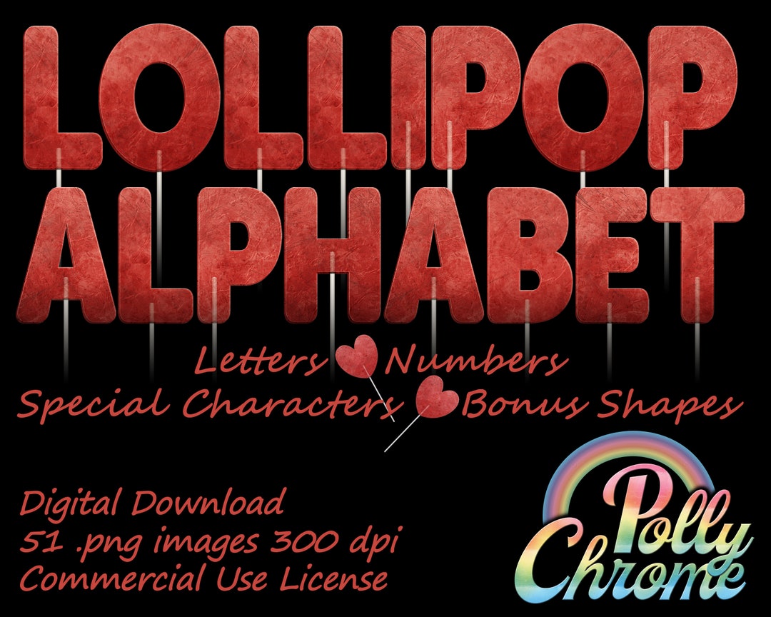 Lollipop Alphabet Lettering Set - Etsy