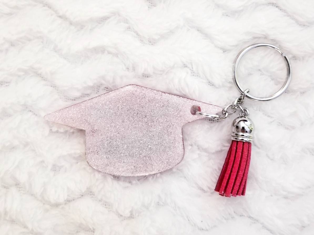 Custom Graduation Cap Keychain, Key Charm for Grad, Personalized Small ...