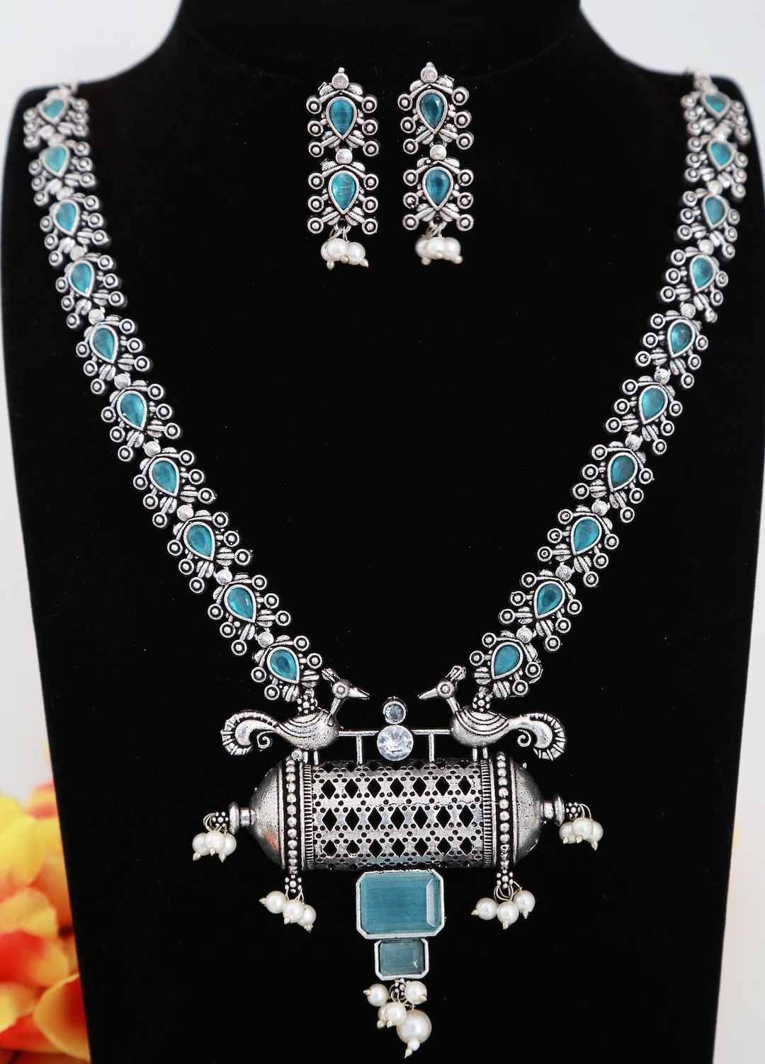 Oxidized Indian Jewelry Necklace and Earrings | Indian Oxidised ...