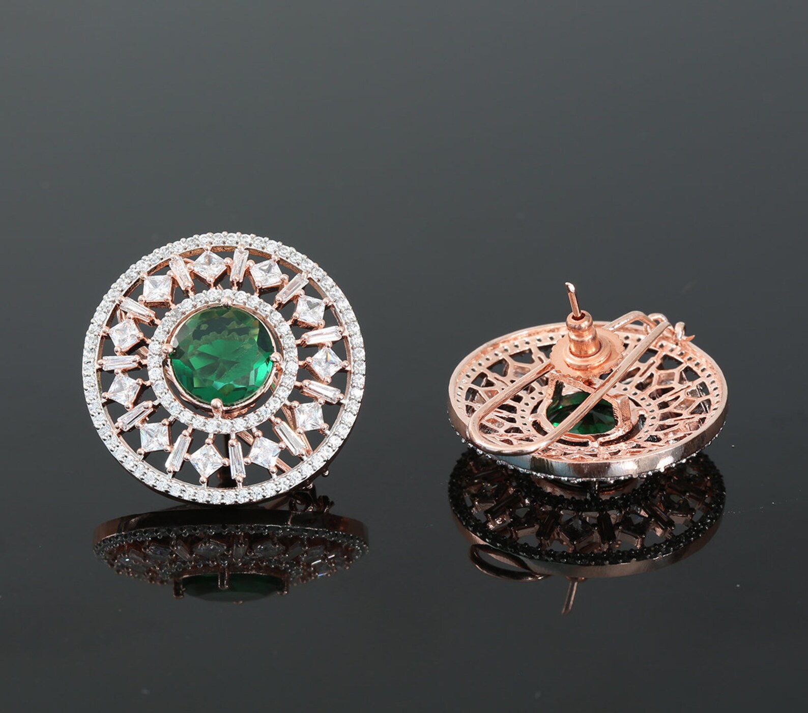 New Fashion Clip on Stud Tops With American Diamonds and Topaz - Etsy