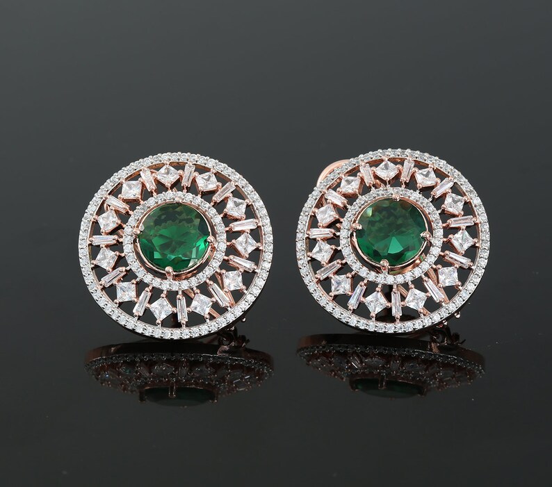 New Fashion Clip on Stud Tops With American Diamonds and Topaz - Etsy