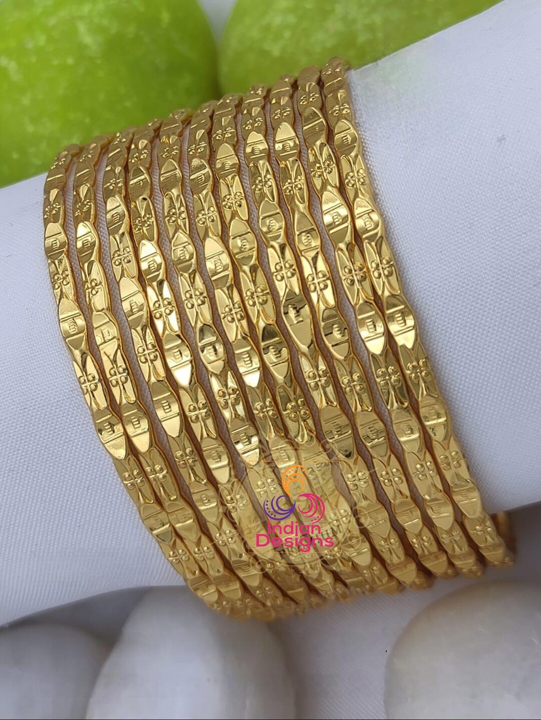 Daily Wear Gold Plated Bangles| Traditional Indian Wedding Bangles| Set ...