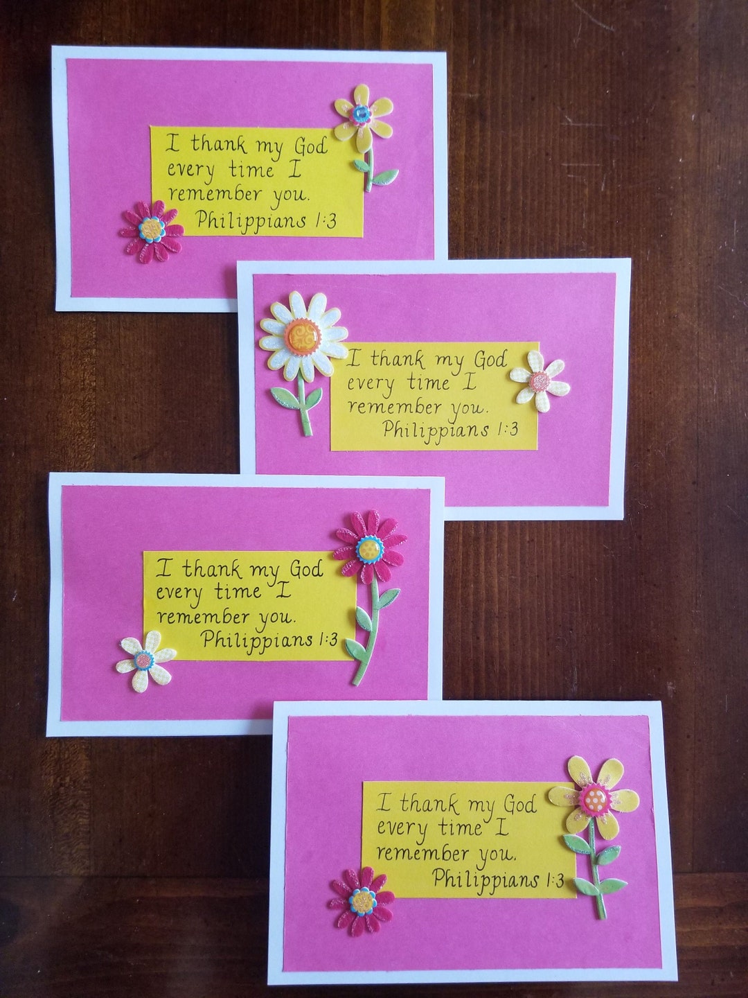 Remembering You Card Set 4 Handmade Cards and Envelopes - Etsy UK