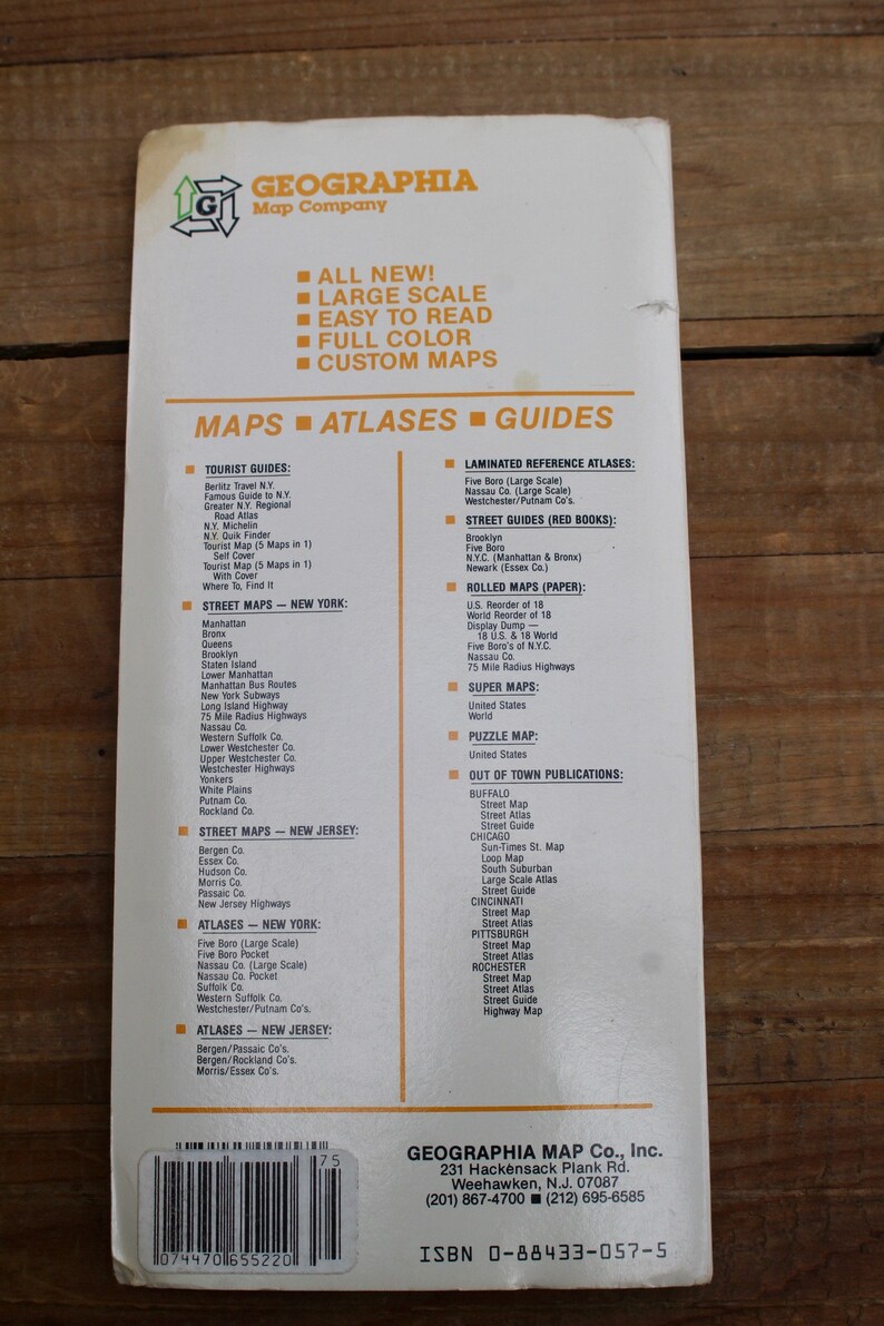 1980s Cincinnati LARGE Scale Map Geographia's Folded - Etsy