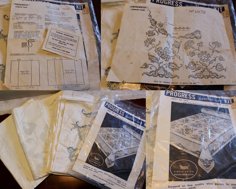 1950s Progress Needle Quilt Kit W/ 2 NOS Boxes 23 Skeins of - Etsy