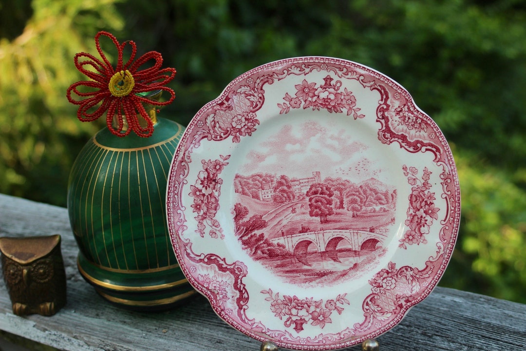Vintage Johnson Bros England, Old Britain Castle China Pattern in Pink ...