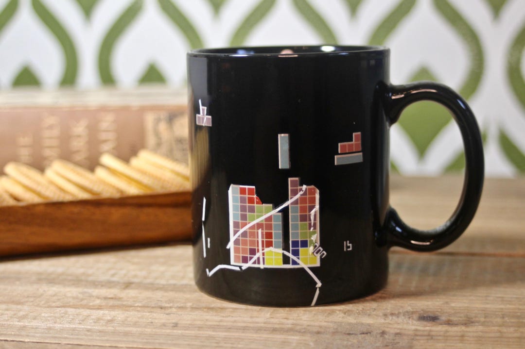 1980s Tetris Black Mug, Totally 80s Strategy Video Game Coffee Cup ...