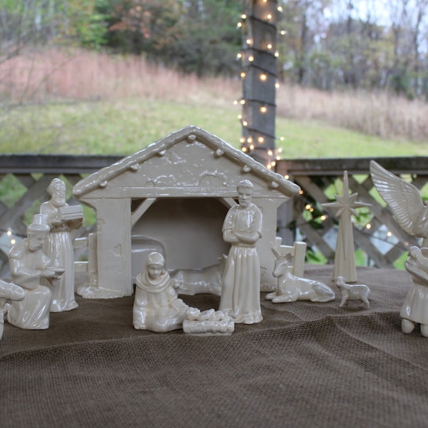 Ceramic Nativity Set - Etsy