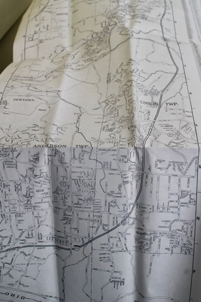 1980s Cincinnati LARGE Scale Map Geographia's Folded - Etsy