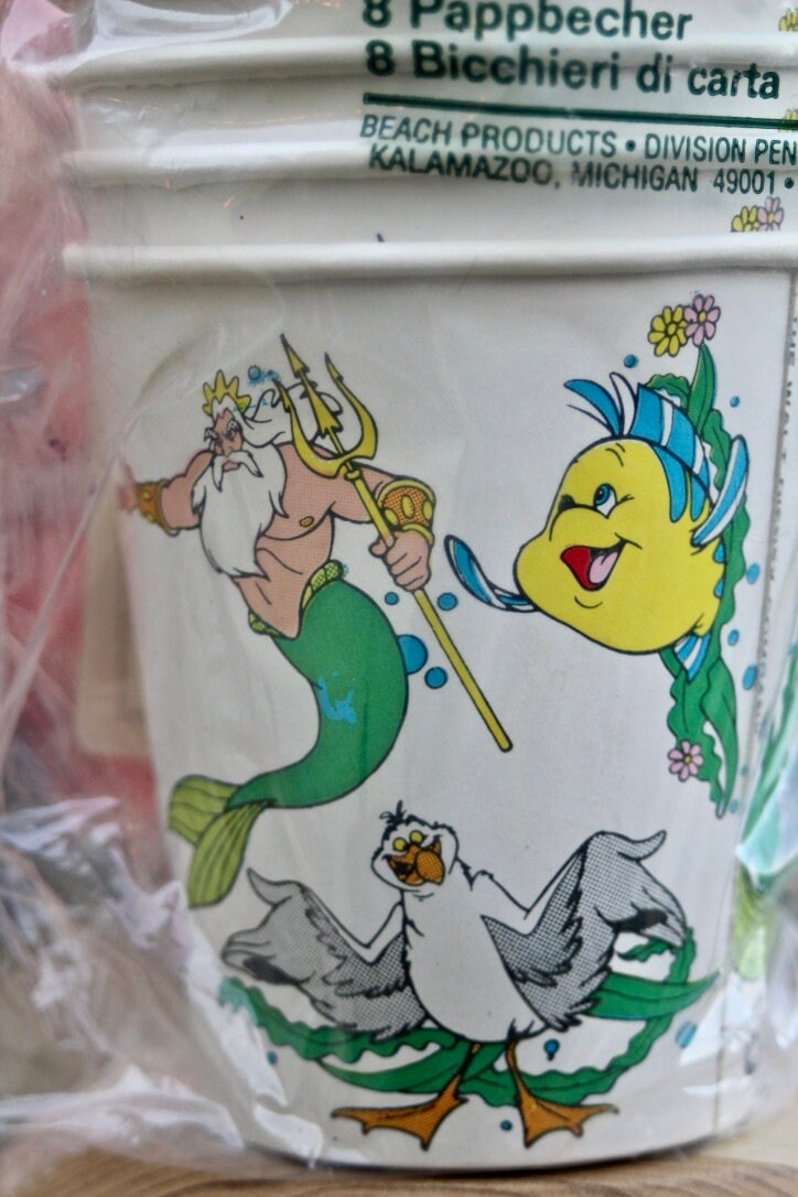 1990s Disney's the Little Mermaid Party Cups, NOS Package of 8, Vintage ...