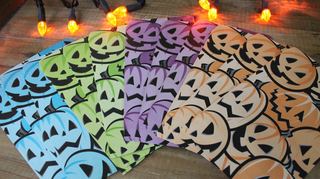 Vintage Jack-o'-lantern Candy Party Bags, Lot of 12: Stacked Pumpkins ...