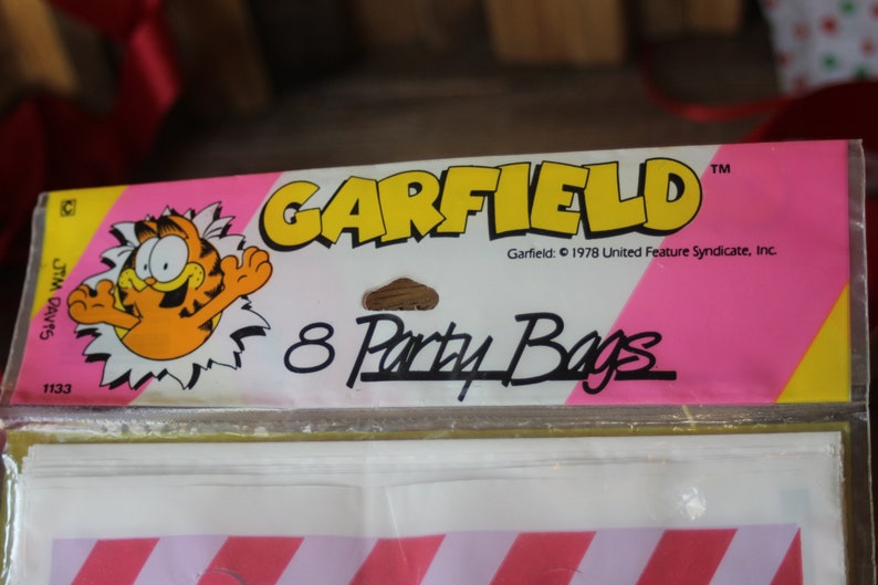 1978 NOS Garfield Happy Birthday! Party Bags, Unopened Bag of 8 Vintage ...