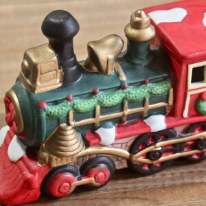 Vintage Ceramic 3 Car Christmas Train, 13.5" Long Santa Lines Holiday ...