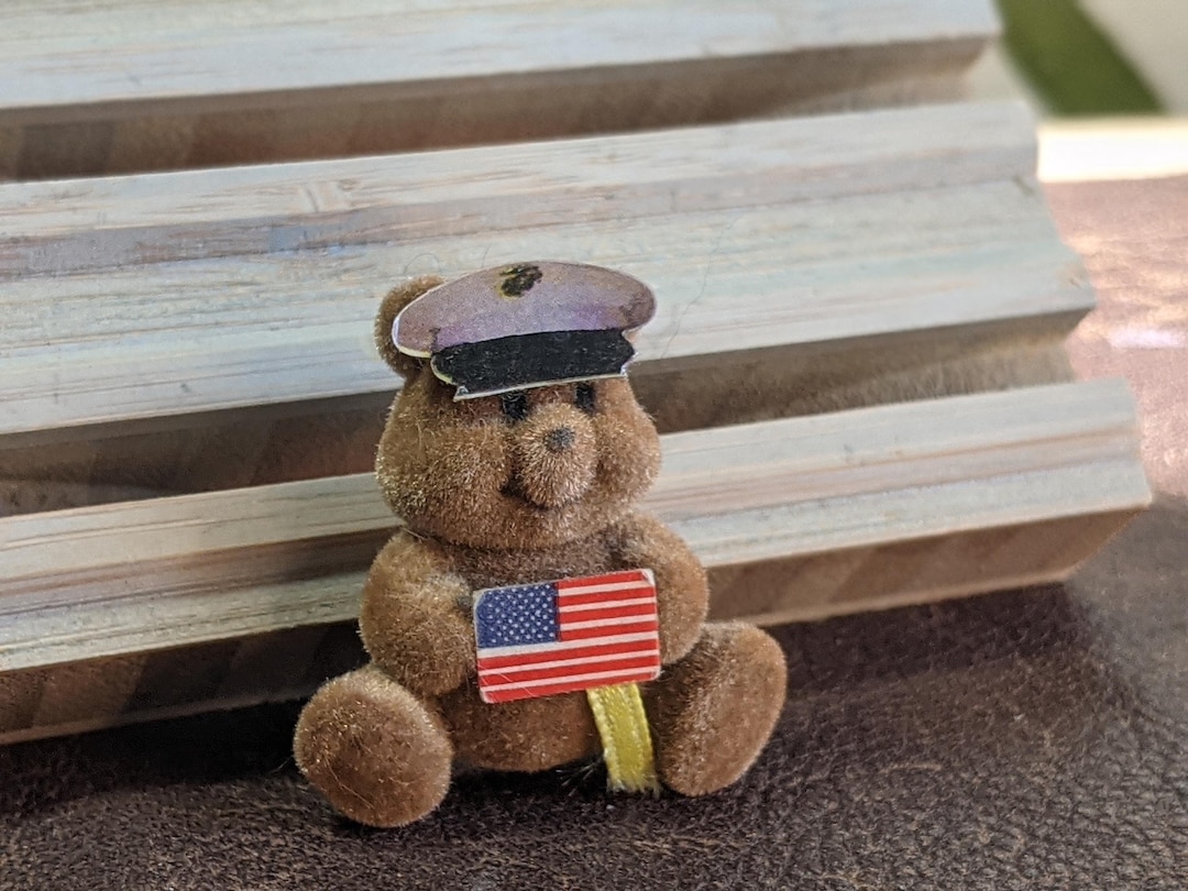 Vintage Fuzzy Teddy Bear Postal Worker Pin, U.S. Mail Collectible ...