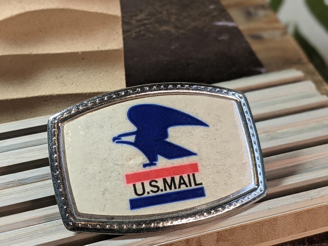 Vintage U.S. Mail Belt Buckle, Red, White, and Blue Eagle Logo, USPS ...