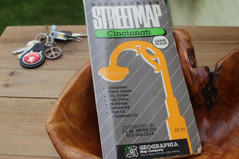 1980s Cincinnati LARGE Scale Map Geographia's Folded - Etsy