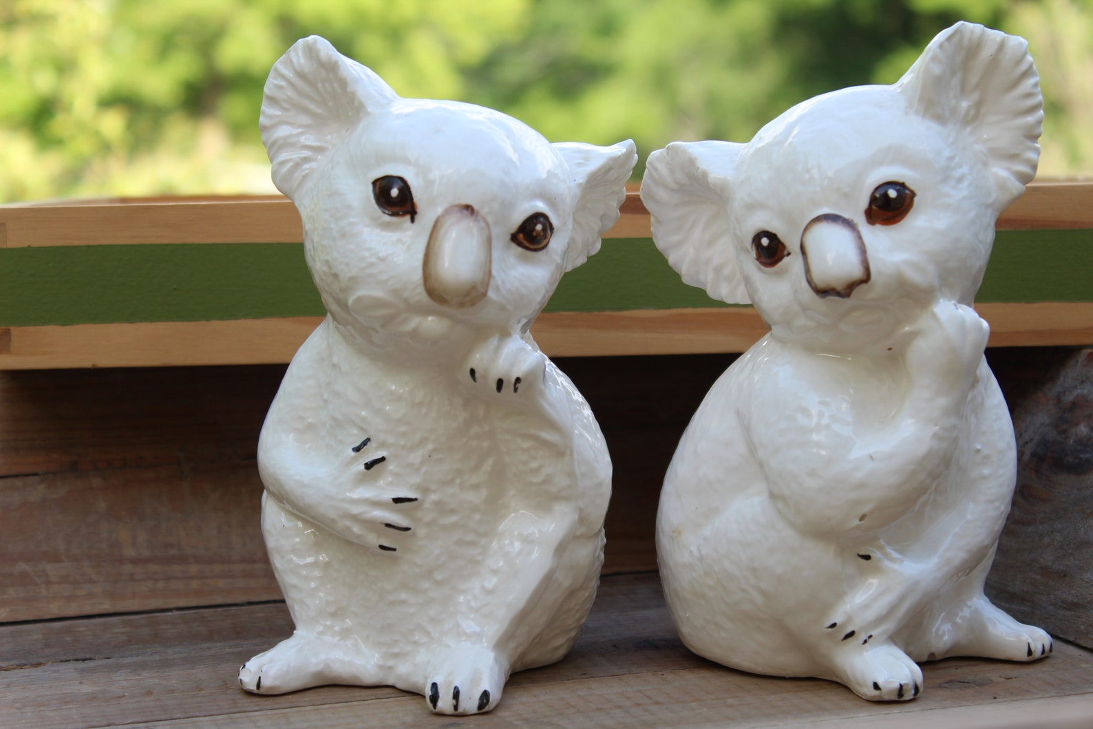Vintage Pair of White Ceramic Koalas Andrea by Sadek Made in - Etsy