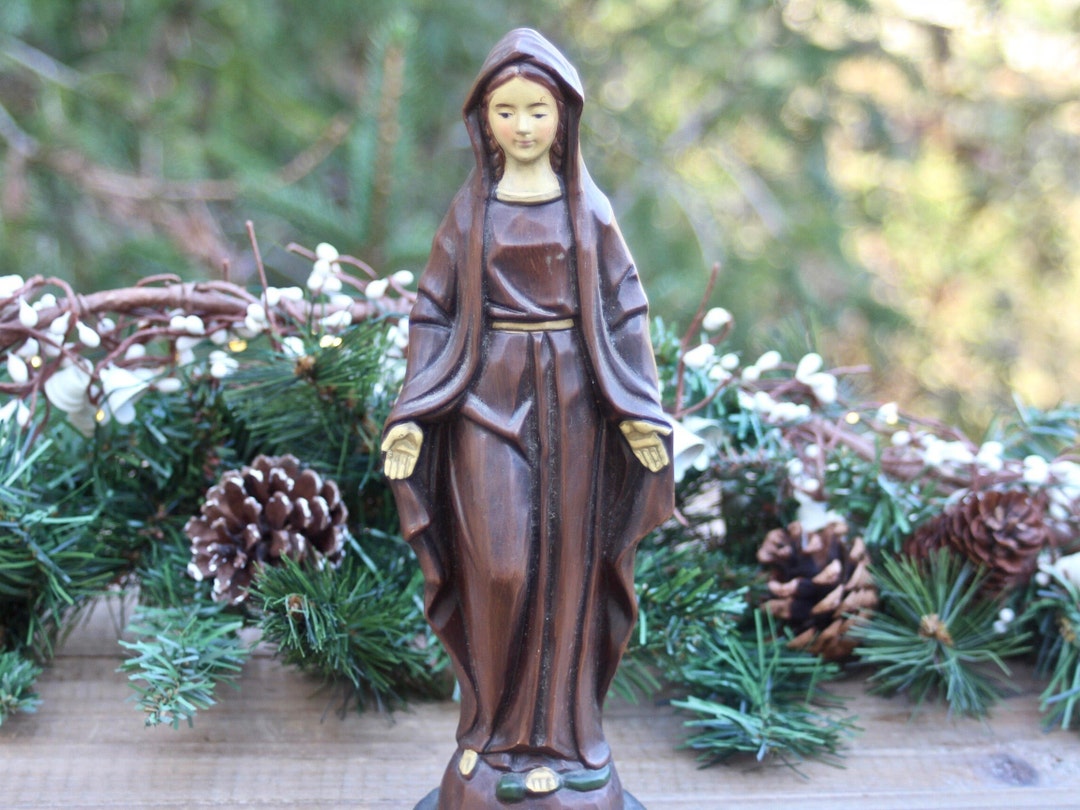 Vintage Mother Mary Figurine From Enesco, Made in Japan 9" Molded ...