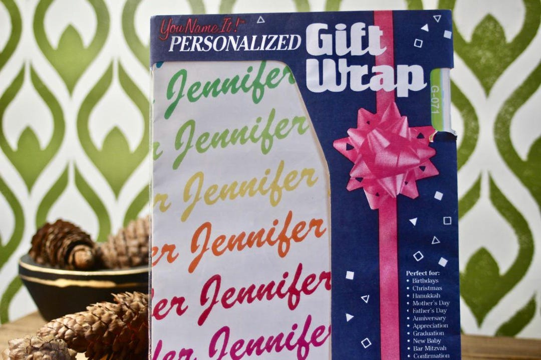 1990 JENNIFER Gift Wrap, Vintage You Name It! Personalized Wrapping ...