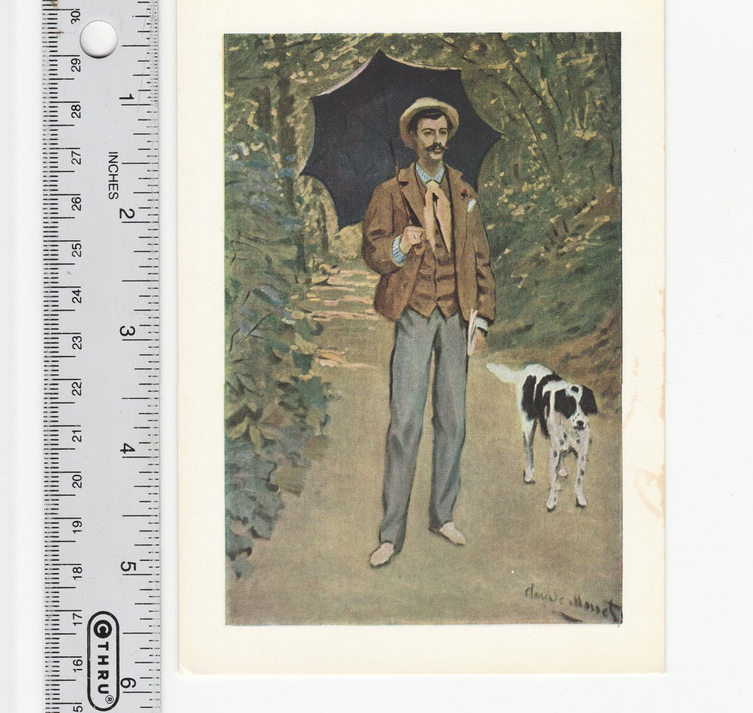 4" X 6" Claude Monet, Man With Parasol, Pallas Postcard 115, Printed in ...