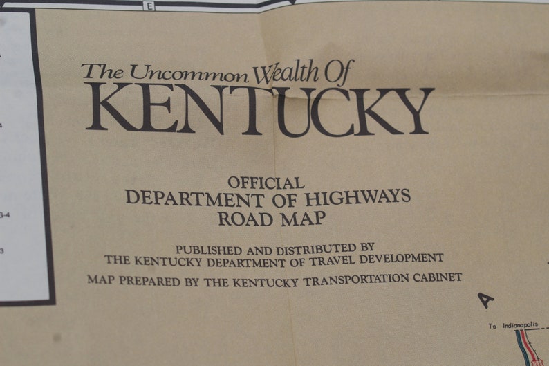 1987-1991 Kentucky Official Highway Map the Uncommon Wealth - Etsy