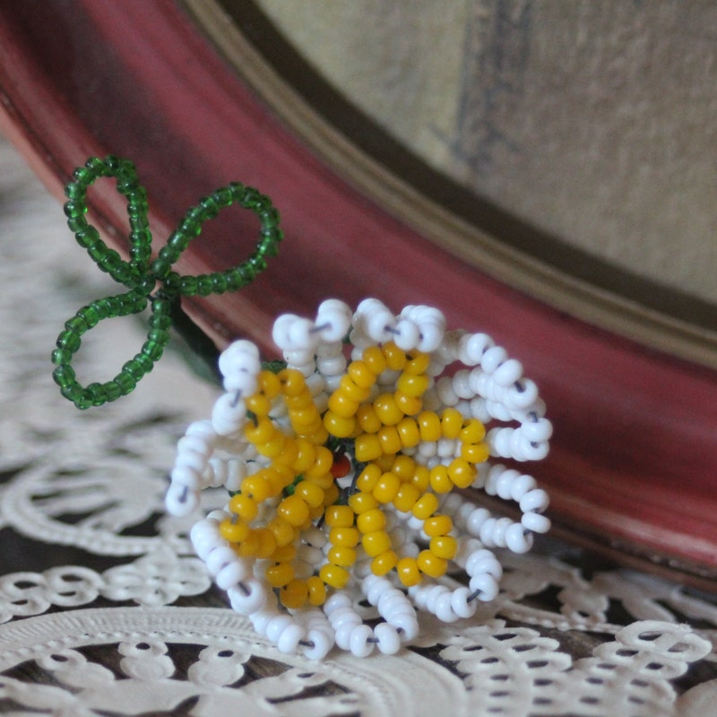 French Beaded Flower - Etsy