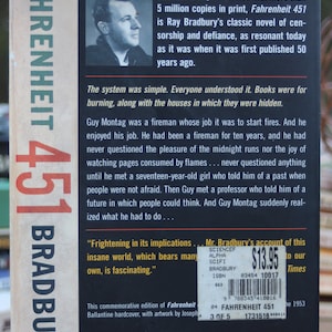 1996 FAHRENHEIT 451, the 50th Anniversary Edition by Ray Bradbury ...