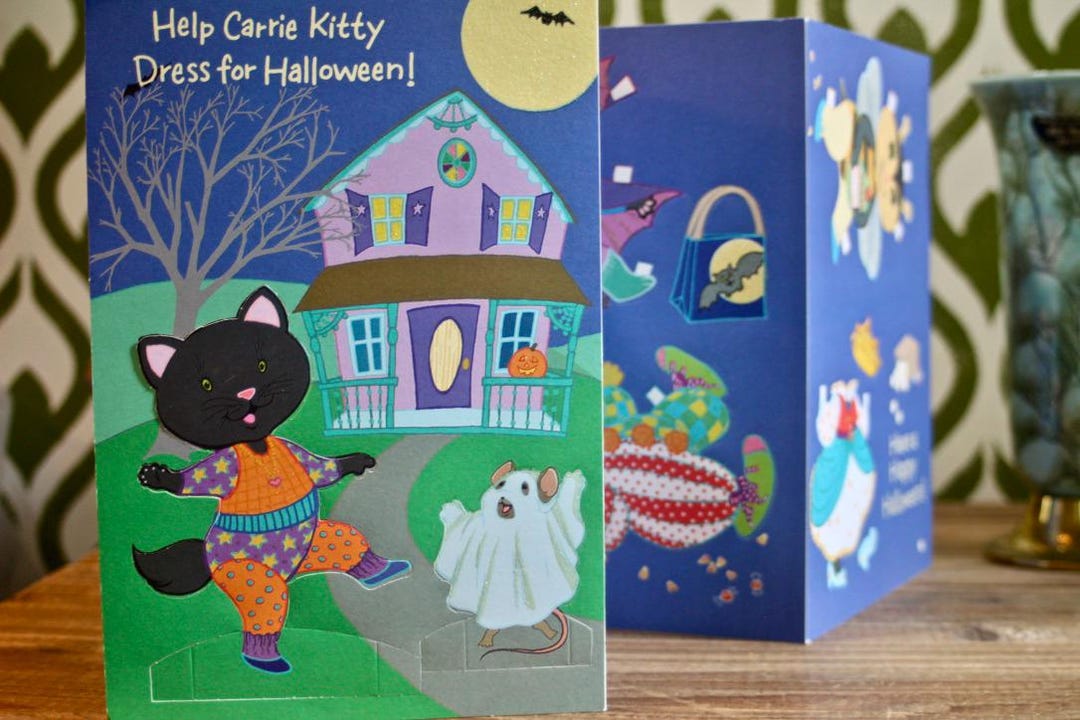 Vintage Halloween Paper Doll Halloween Greeting Card, Heartline ...