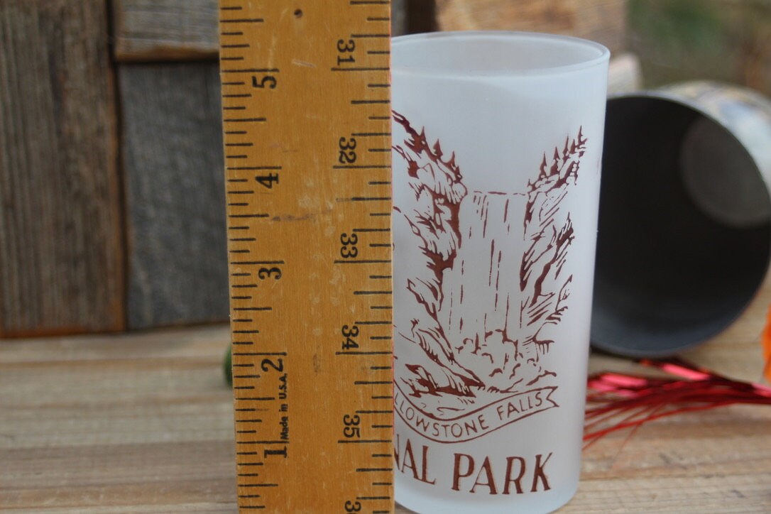 Mid-century YELLOWSTONE NATIONAL PARK Frosted Glass: Old - Etsy