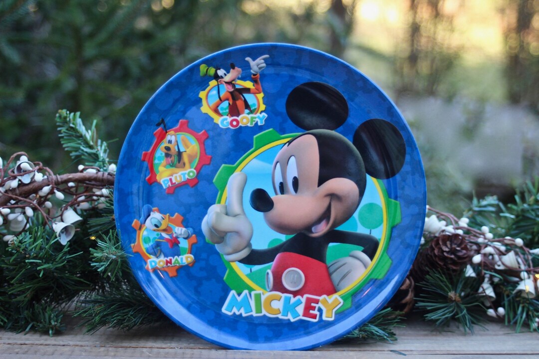 Vintage Mickey Goofy Pluto & Donald Melamine Plate From - Etsy