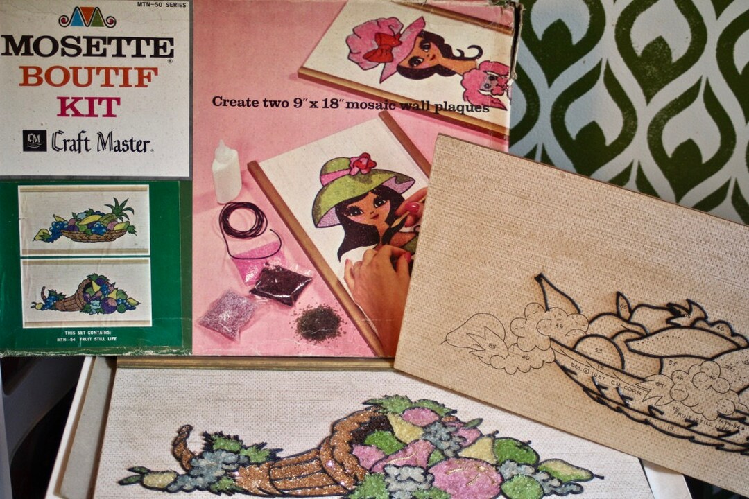 Fruit Still Life 1967 Mosette Boutif Kit by Craft Master, Vint. Mosaic ...